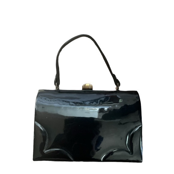 Vintage | Bags | Vintage Patent Leather Box Purse Black 95s Rare Jackie ...